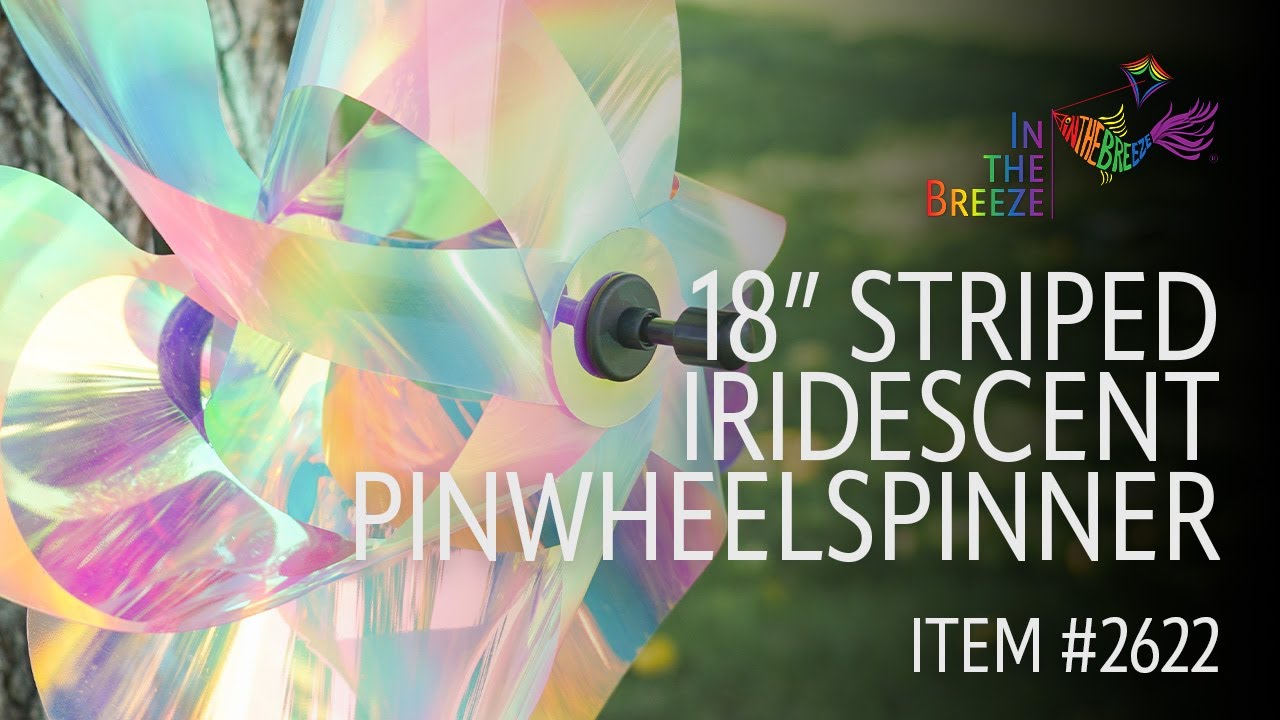 18" Striped Iridescent Pinwheel Spinner | Wholesale Garden Décor | In ...