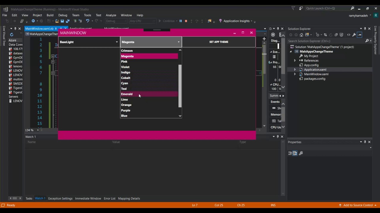 How to Change Application Theme and accent at runtime - mahapps metro ...