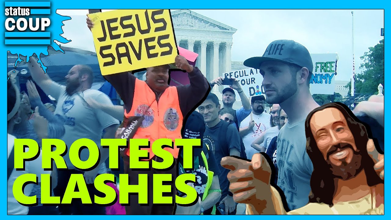 "Jesus Loves You!" CLASH Between Pro-Choice and Anti-Choice Protesters ...