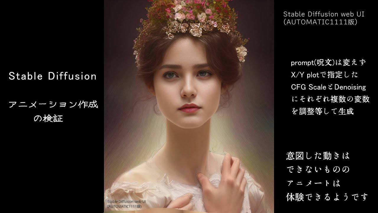 Stable Diffusionによるアニメーション作成の検証 / AUTOMATIC1111 - YouTube