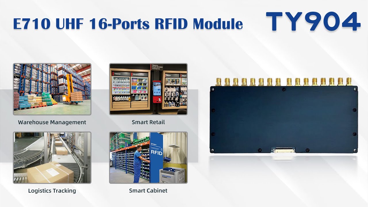 High Performance 16-Ports E710 UHF RFID Module - YouTube