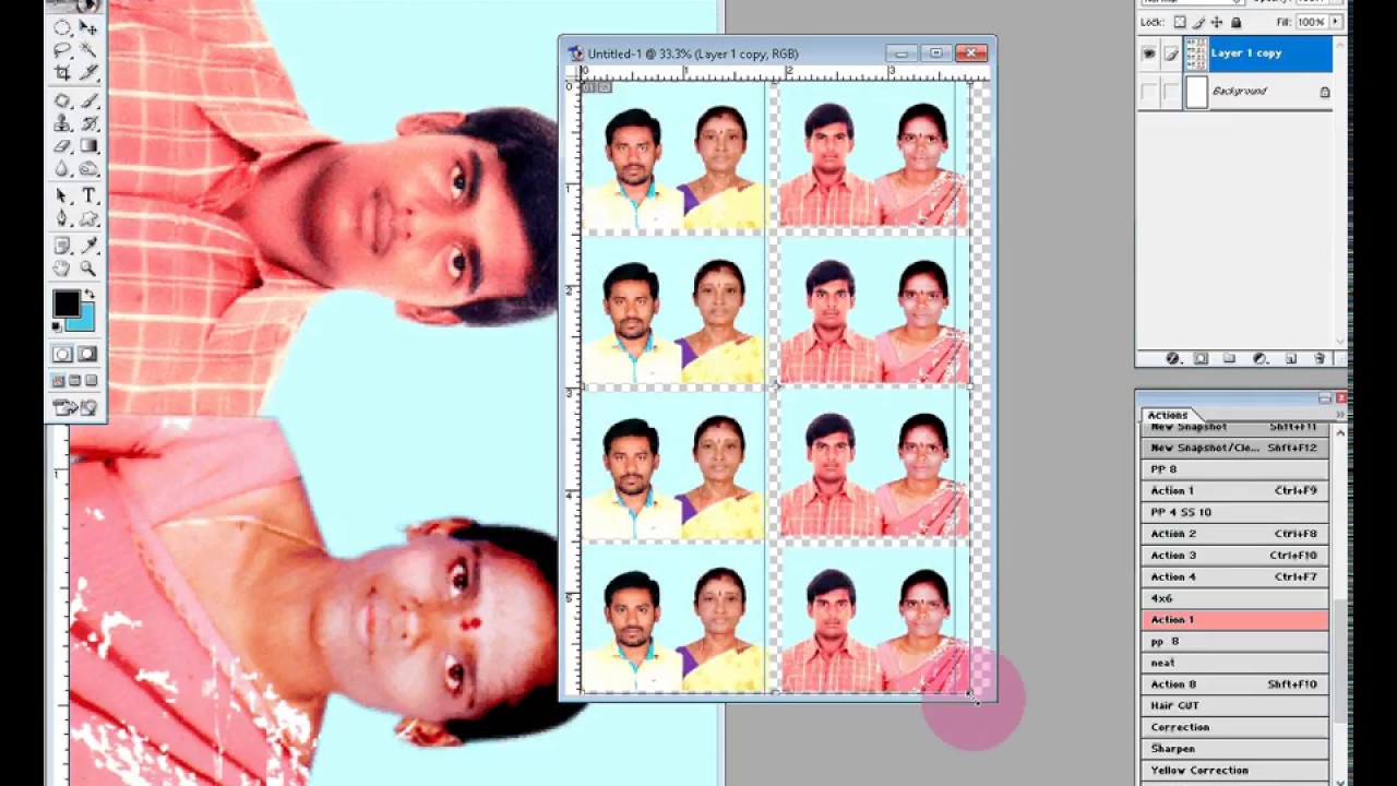 Adobe Photoshop Tutorial Pass port Photo Gaint Making - YouTube