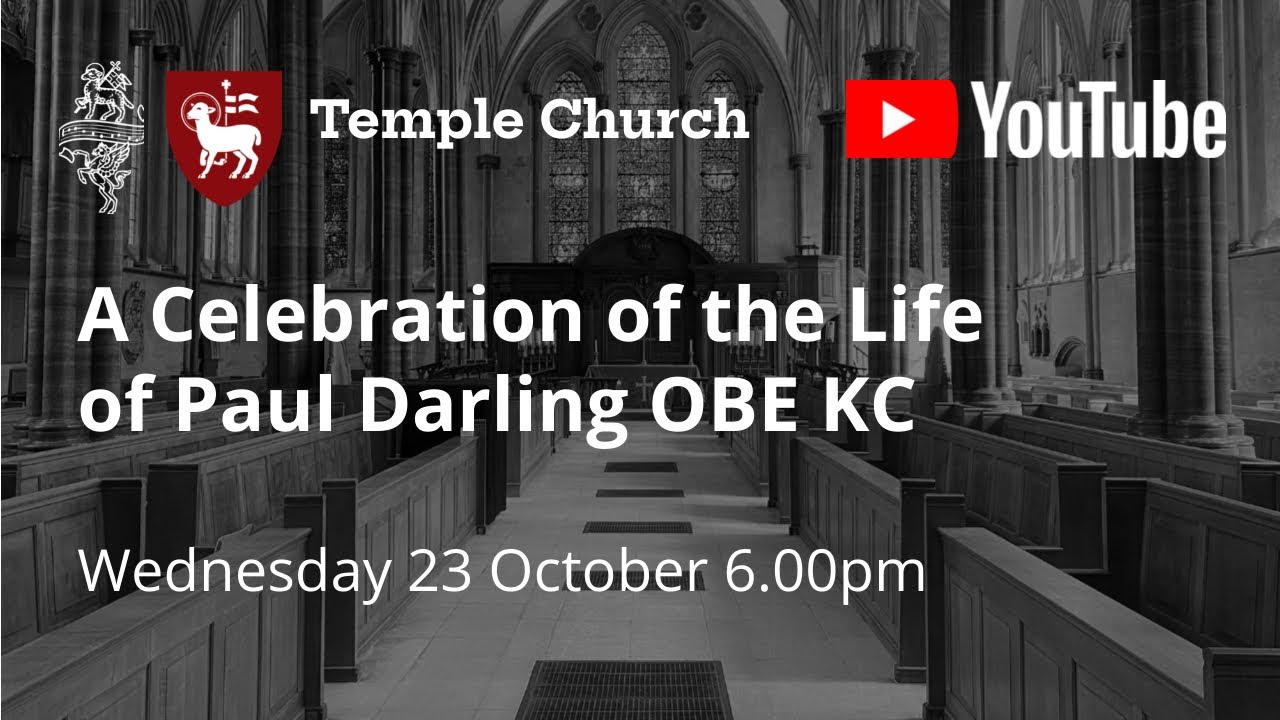 A Celebration of the Life of Paul Darling OBE KC - YouTube