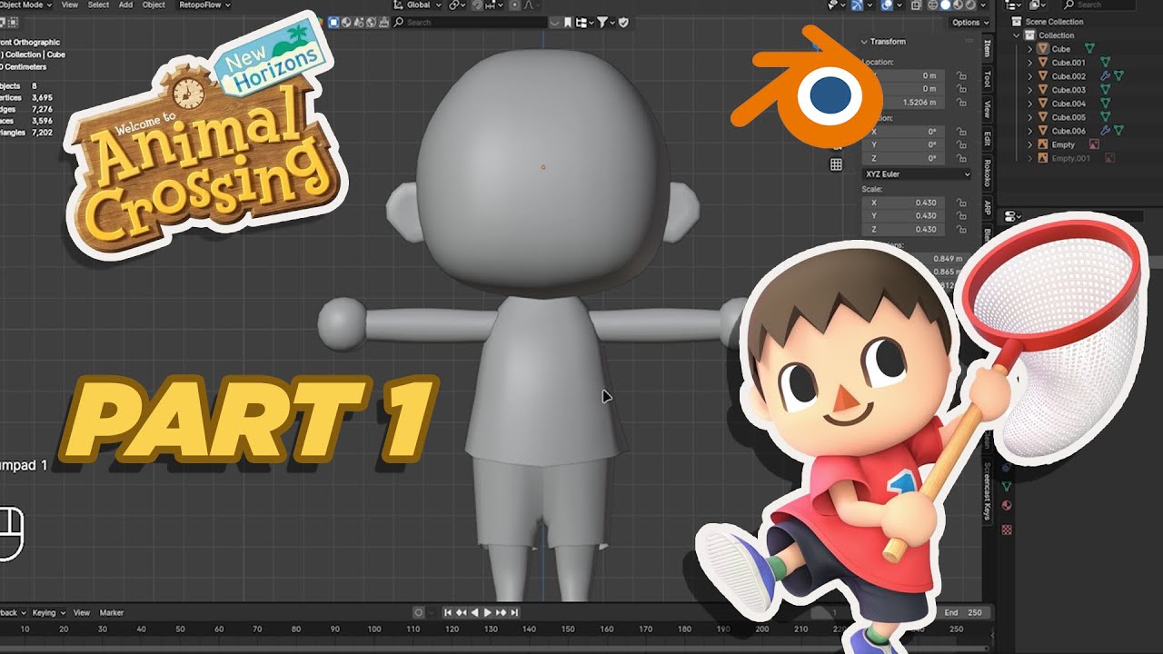 3D Base Model Simple Character Part 1 - Animal Crossing - Falih ...