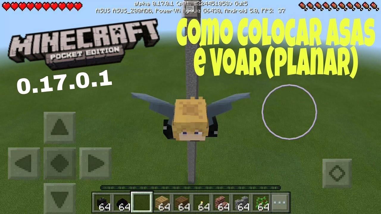MINECRAFT PE 0.17.0.1 Como Colocar as Asas é Voar | MCPE Pocket Edition ...