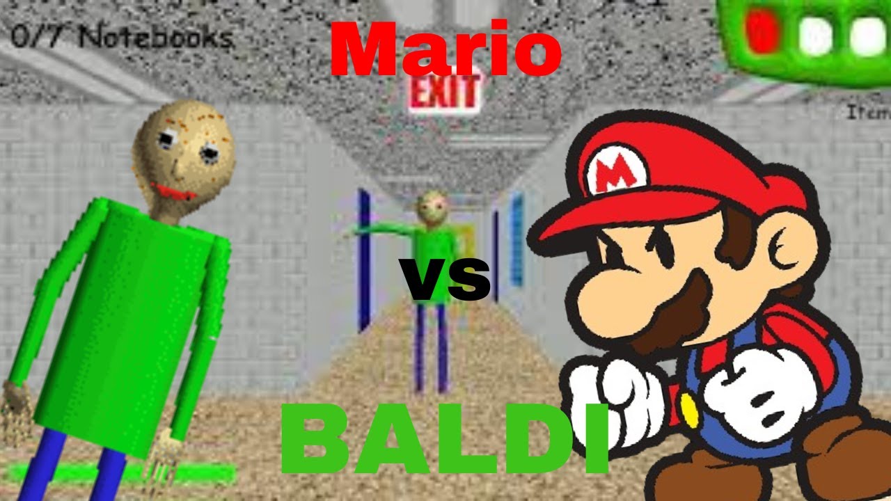 BALDI VS MARIO 1/2 - YouTube