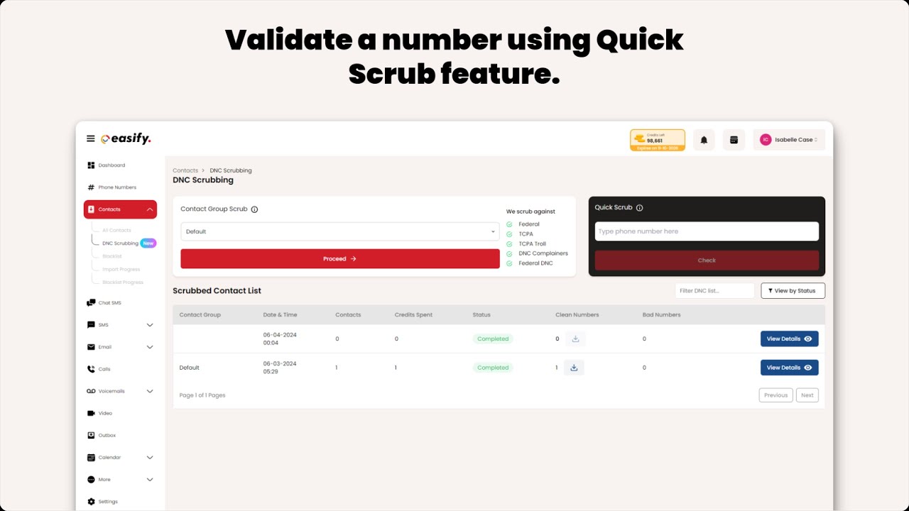 Validate A Number Using Quick Scrub Youtube