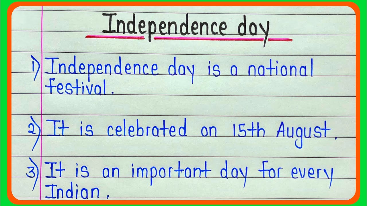 10 lines on Independence Day in english || Essay on Independence Day 10 ...