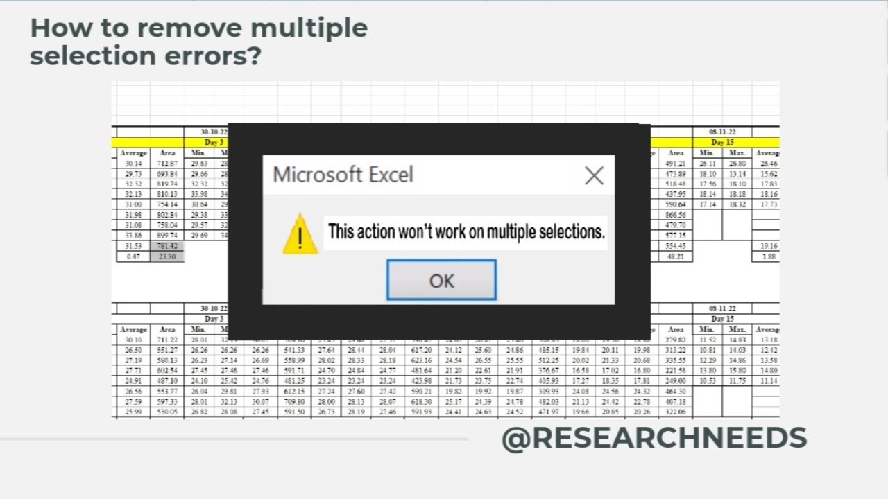 How To Remove Multiple Selection Errors Youtube