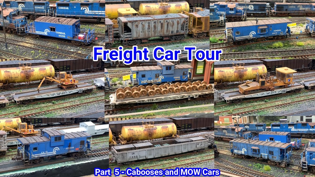 Freight Car Tour Part 5 - Cabooses And MOW Cars - YouTube