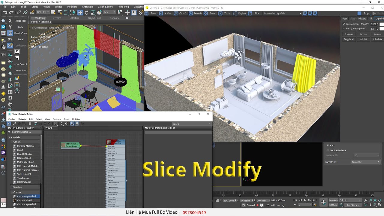 Cách Render Mặt Cắt Trong Corona Render 3Ds Max With Slice Modify -P.9 ...