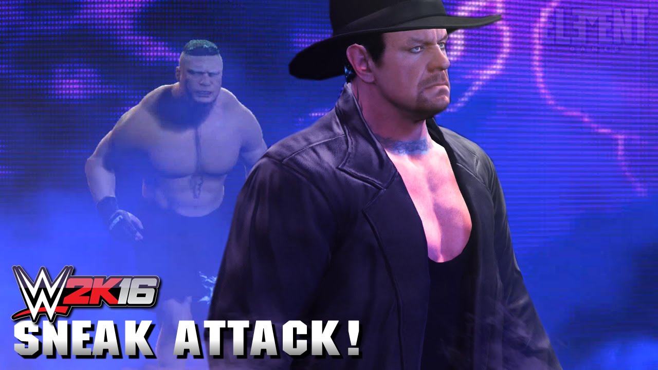 WWE 2K16 SNEAK ATTACK! Running in on Undertakers Entrance - YouTube