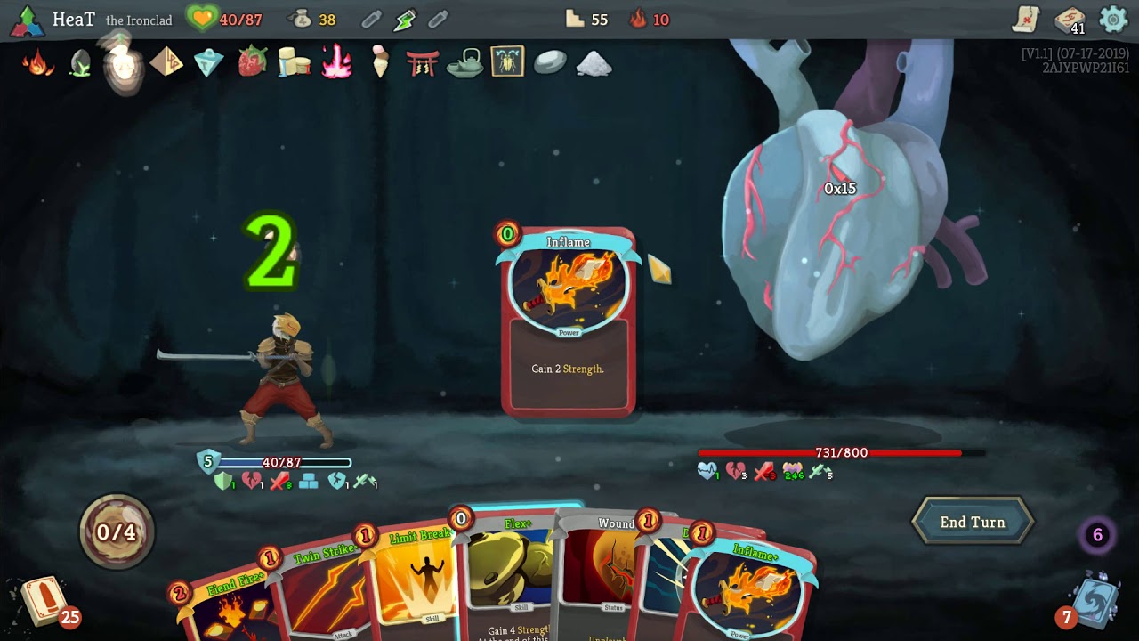 slay the spire - ironclad - ascension 10 corrupt heart kill - YouTube