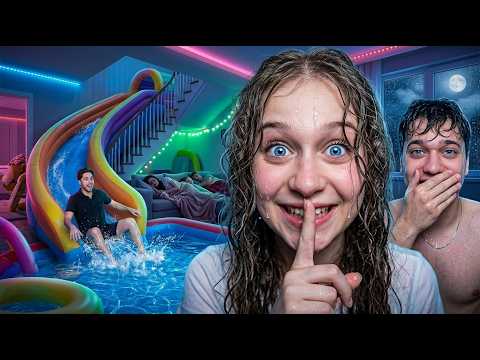 AİLEMİZ UYURKEN EVE GİZLİCE AQUAPARK YAPTIK!