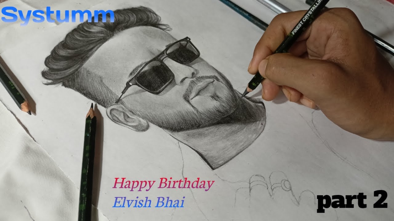 Elvish Yadav Drawing, Pencil Sketch Tutorial 🔥//part 2 || Happy ...
