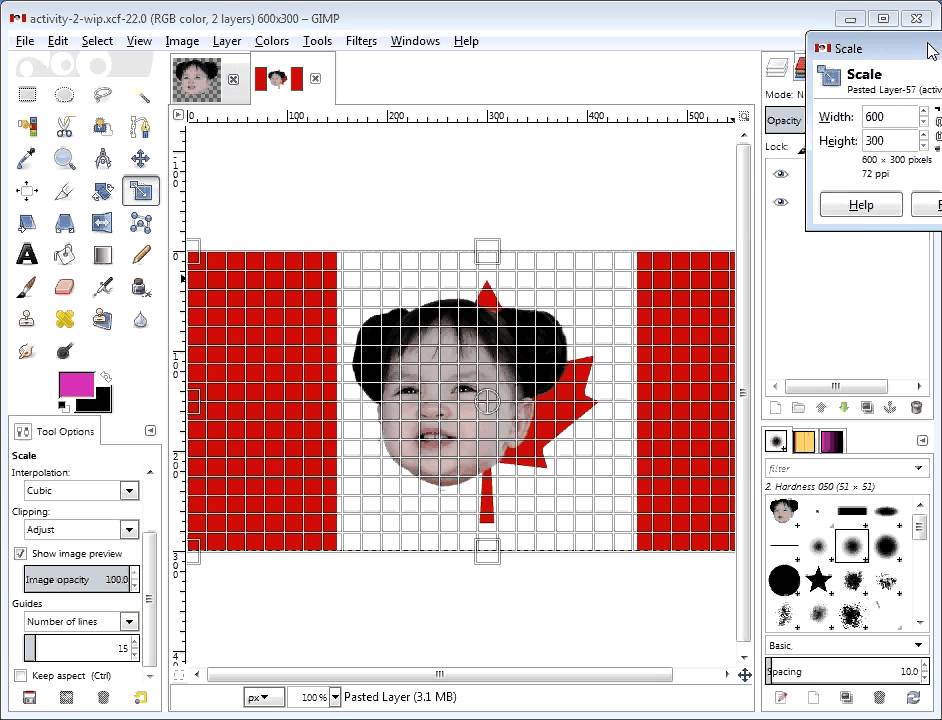 GIMP Activity 2 - 04 - Scale Tool - YouTube