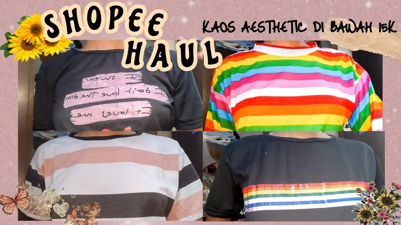 - shopee haul | aesthetic t-shirt, under 15k 🌼 - YouTube