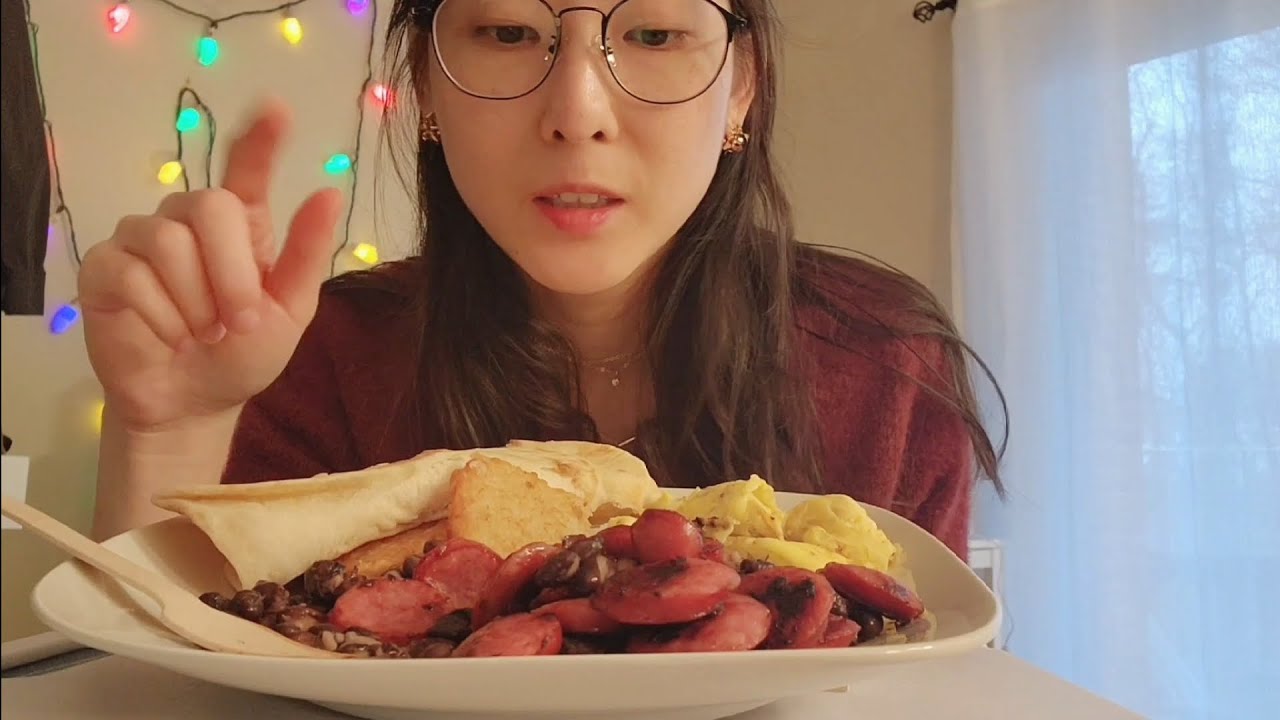 Mukbang | Eating home cooked full breakfast platter cravings - YouTube