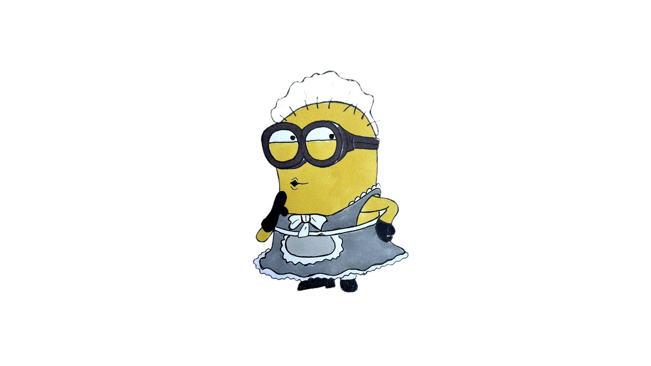 How To Draw Minion Phil in Maid Suit – Enjoyable And Adorable Drawing ...