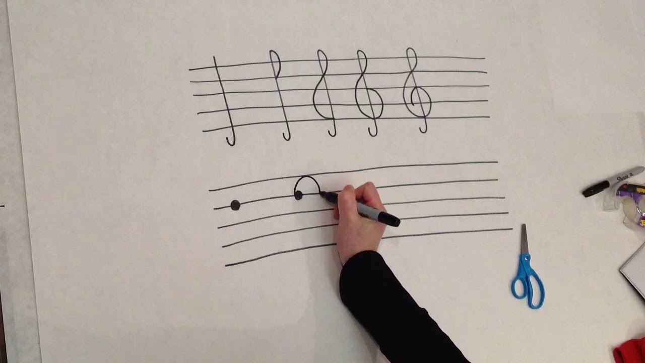 Drawing Treble and Bass Clefs - YouTube