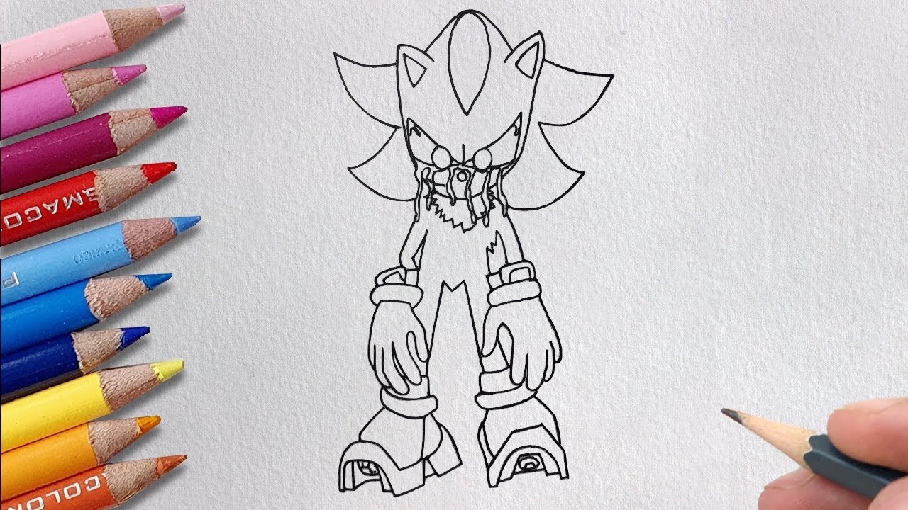 How to draw Shadow.EXE - YouTube