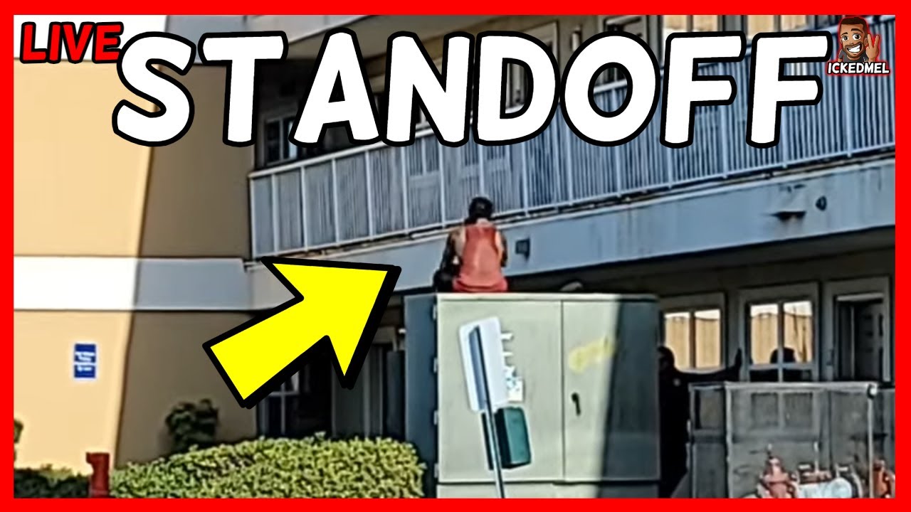 Live STANDOFF! DUDE ON ELECTRICAL BOX? On Substances?? - YouTube