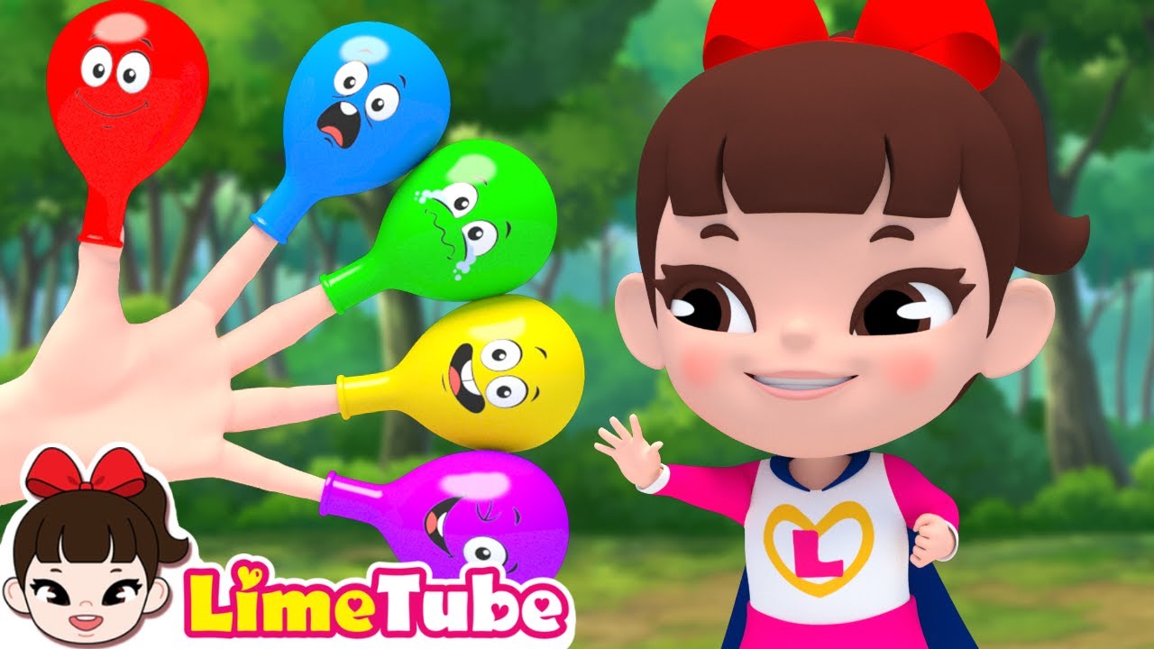 Color balloon Finger Family & One Little Finger | Nursery Rhymes ...