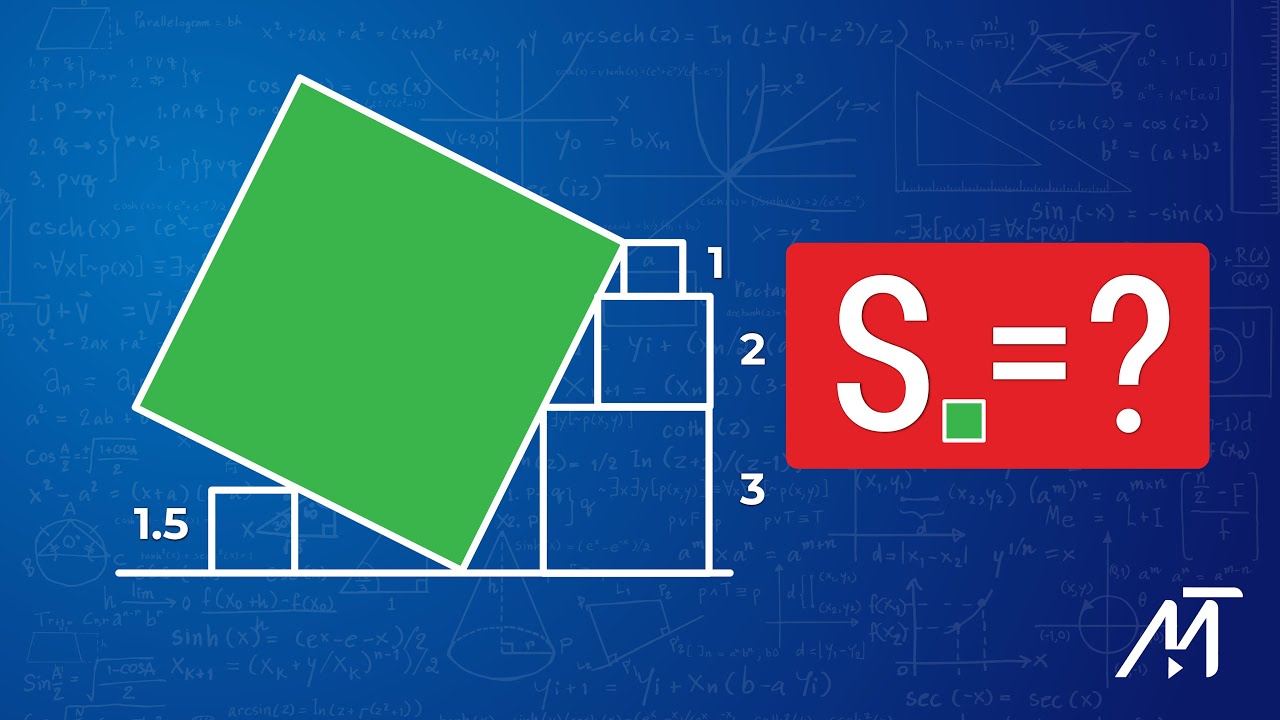 Touching squares problem. Find the area of the green square! (GEOMETRY ...