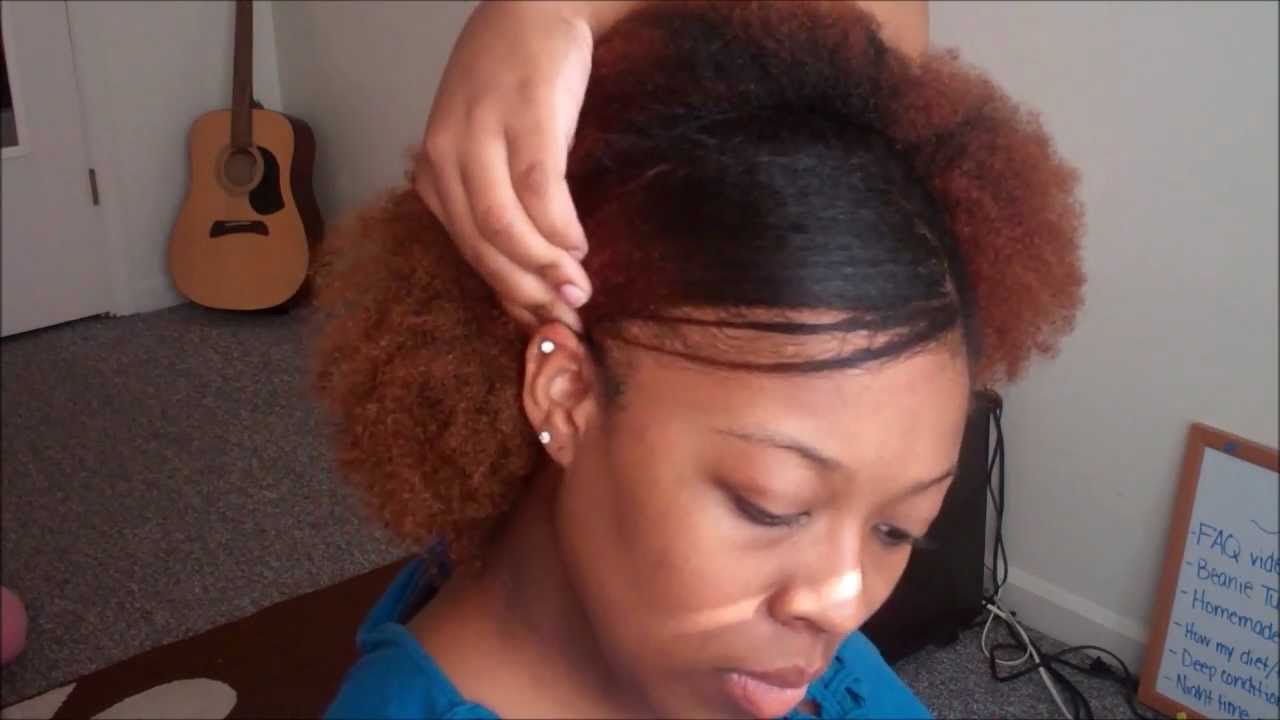 Afro Puff with Swoop Bang Tutorial - YouTube