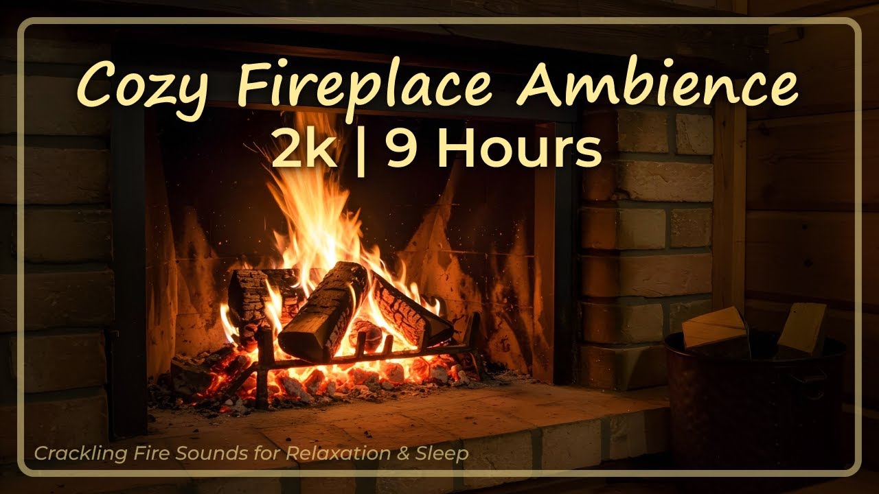 🔥🪵 Cozy Fireplace at Night | Relaxing Ambience with Crackling Fire ...