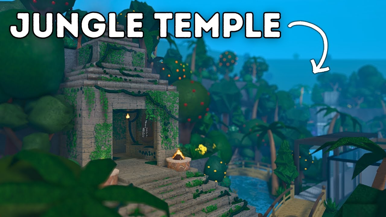 BUILDING a JUNGLE TEMPLE for my MODERN MANSION in BLOXBURG - YouTube