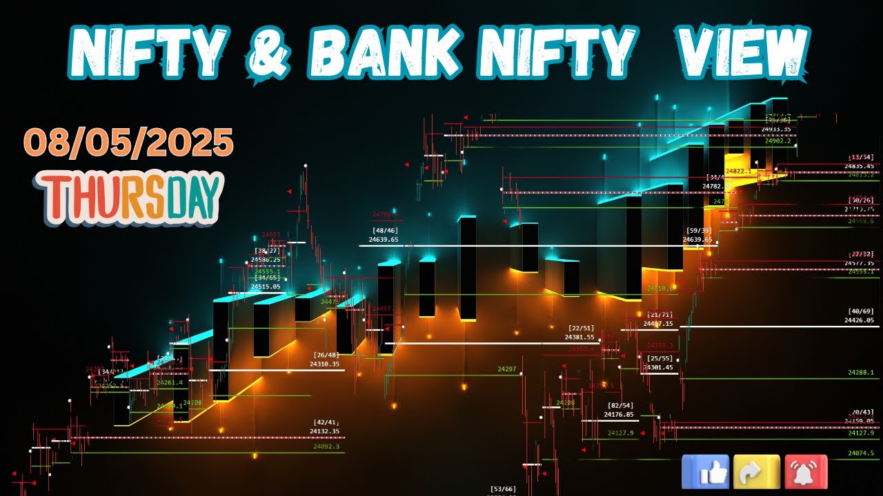 NIFTY & BANKNIFTY VIEW 08/05/2025 വ്യാഴം .A CUSTOMIZED STRATEGY CHART ANALYSING - YouTube