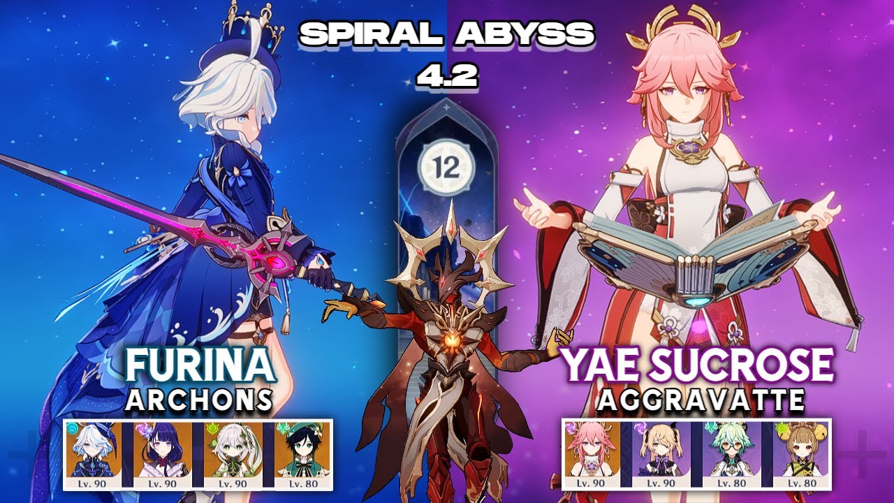 C1 Furina Archons & C0 Yae Sucrose Aggravate | Spiral Abyss 4.2 9⭐ ...