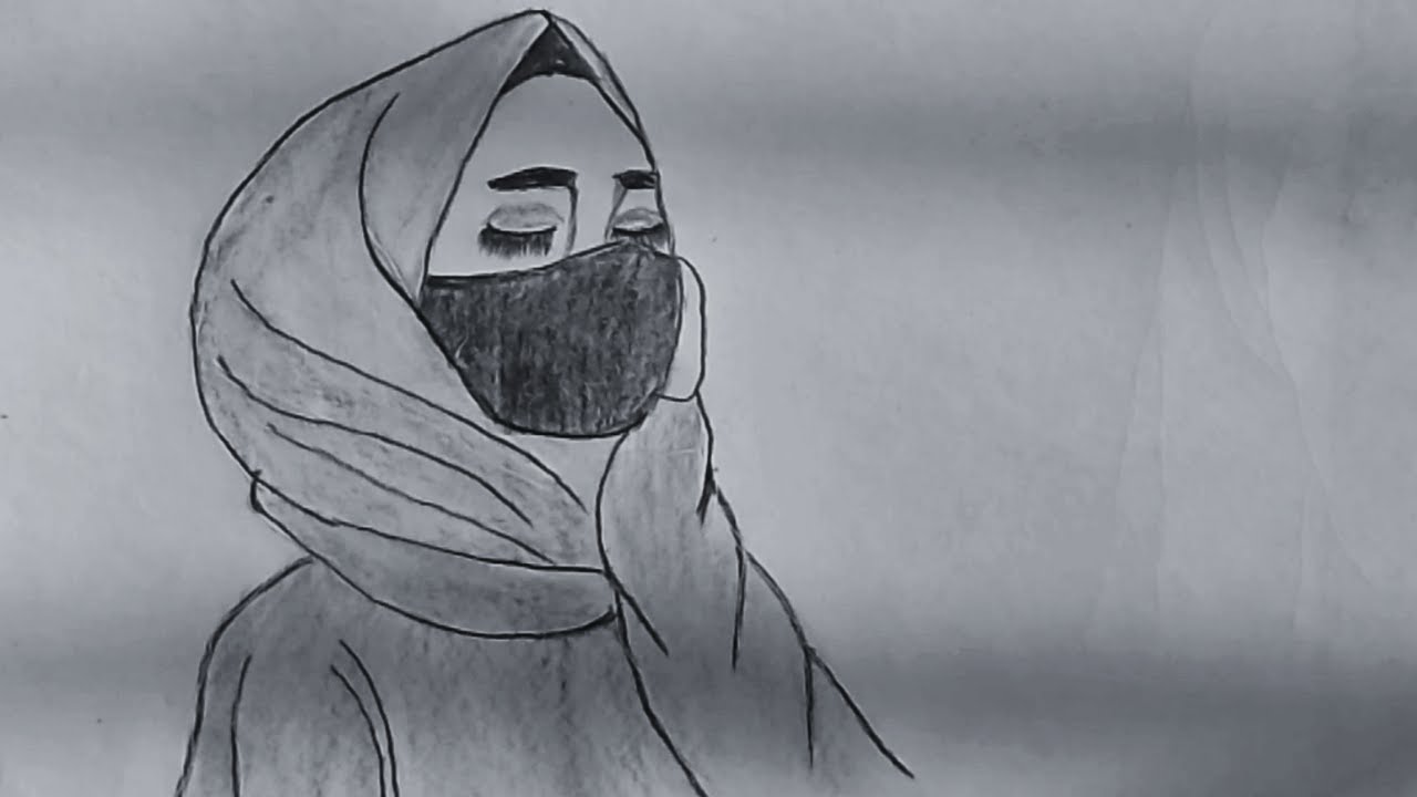 How to draw a cute Girl in Hijab || step by step Drawing - YouTube