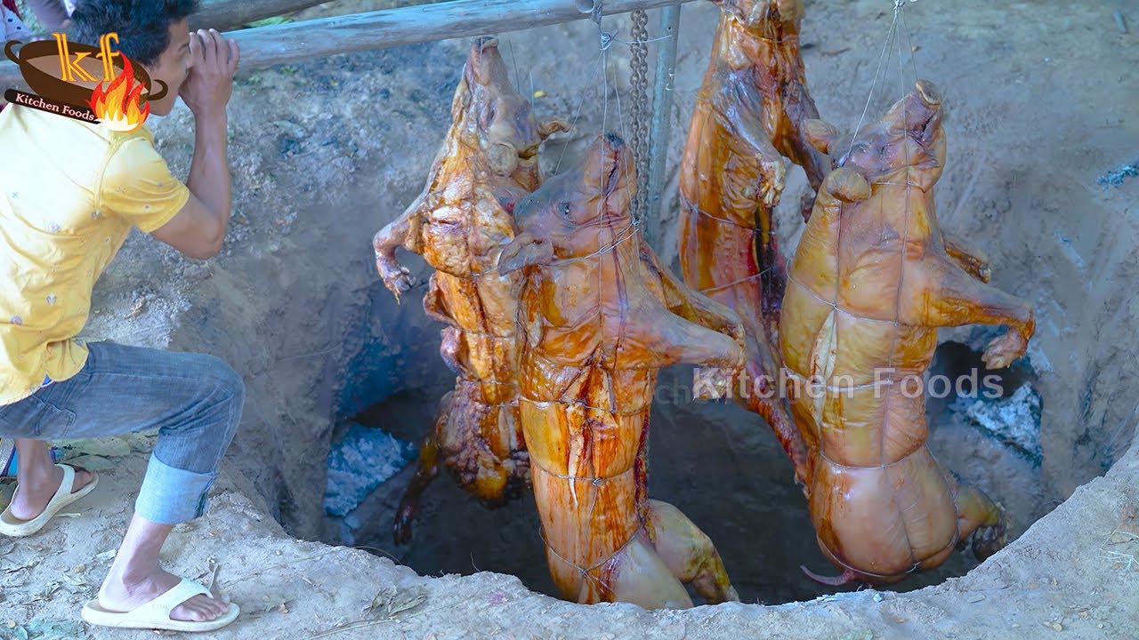 15 Hours of Roasting Whole Pigs Recipe in Biggest Underground Oven ...