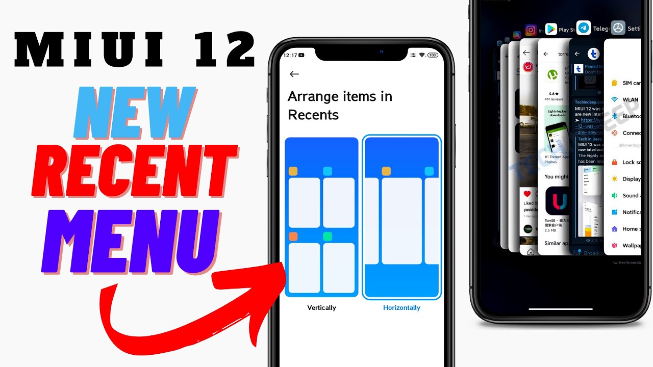 [ MIUI 12 ] NEW RECENT MENU | SYSTEM LAUNCHER UPDATE | HORIZONTAL TABS ...