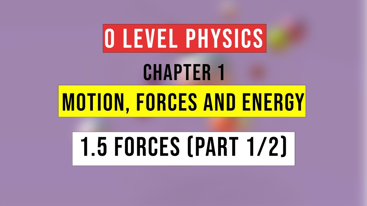 O LEVEL/IGCSE PHYSICS CHAPTER 1 | 1.5 Forces | 5054/0625 - YouTube