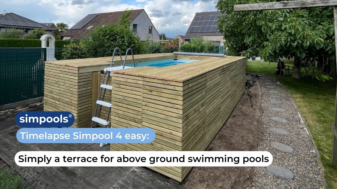 Terrace around Intex 400 x 200 x 122 cm: Simpool Easy - YouTube
