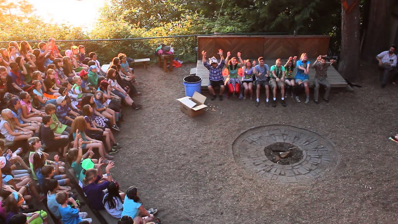 YMCA Camp Colman staff leading song - YouTube