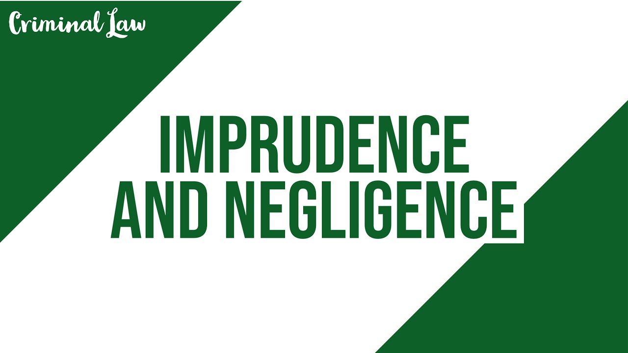 [Article 365] Reckless Imprudence and Simple Imprudence: Criminal Law ...
