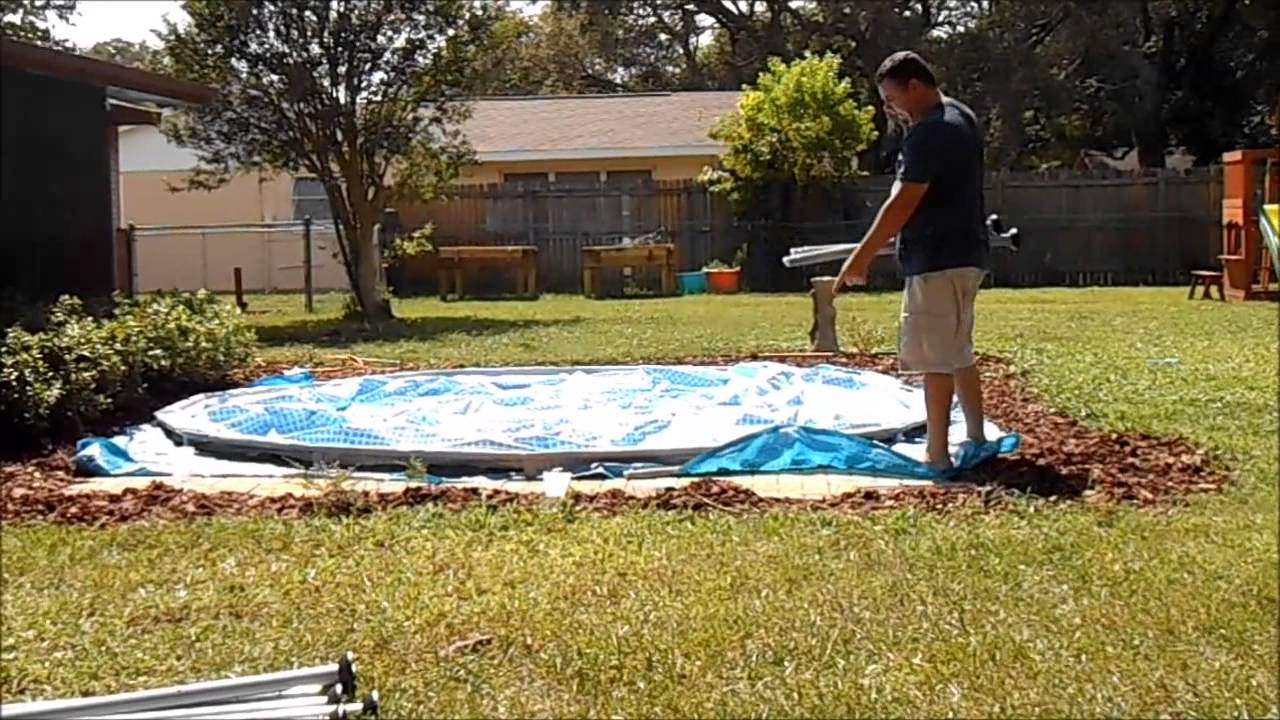 Intex pool set up - YouTube