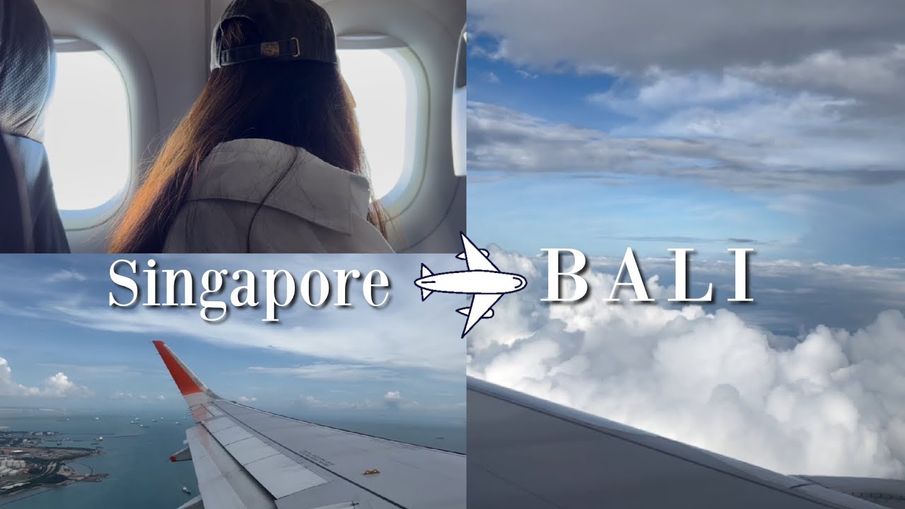 Singapore to Bali ️ smooth take off at Changi Airport, beautiful sky ...