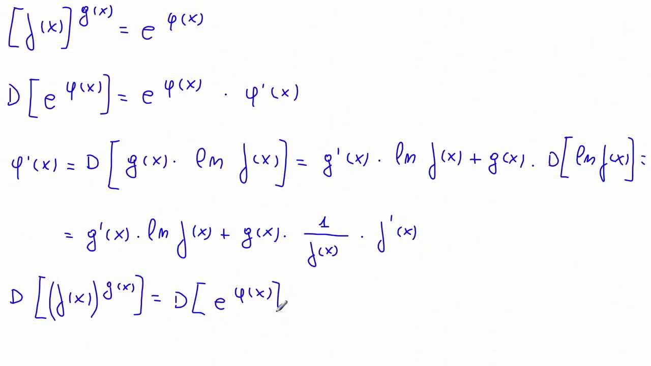 Derivata di f(x)^g(x) - YouTube