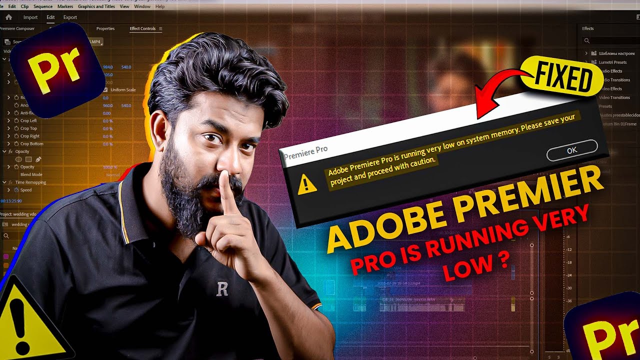 Adobe Premiere Pro is running very low on system memory-Fix Low Memory ...
