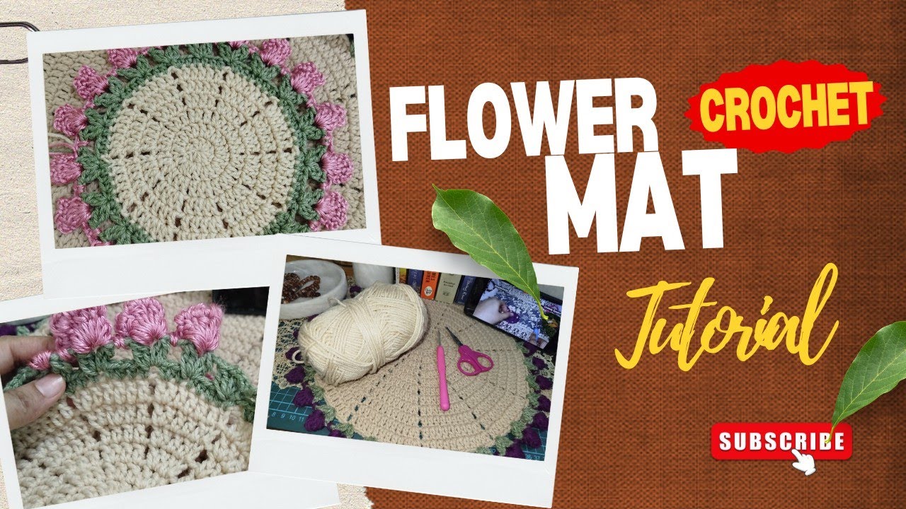 Crocheted Flower Mat | Tutorial and Pattern for Home Decor | learn ...