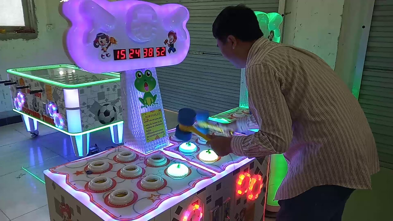 Easyfun hit the frog game machine - YouTube