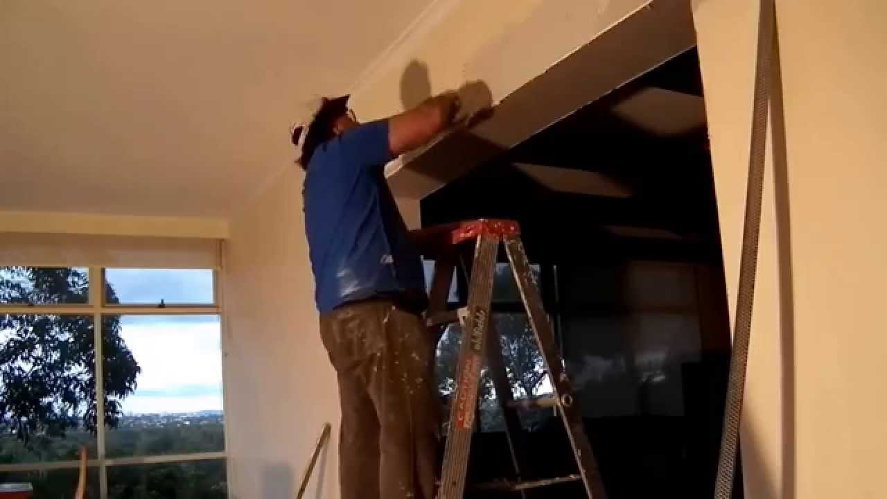 Plastering Large Square Wall Opening - YouTube