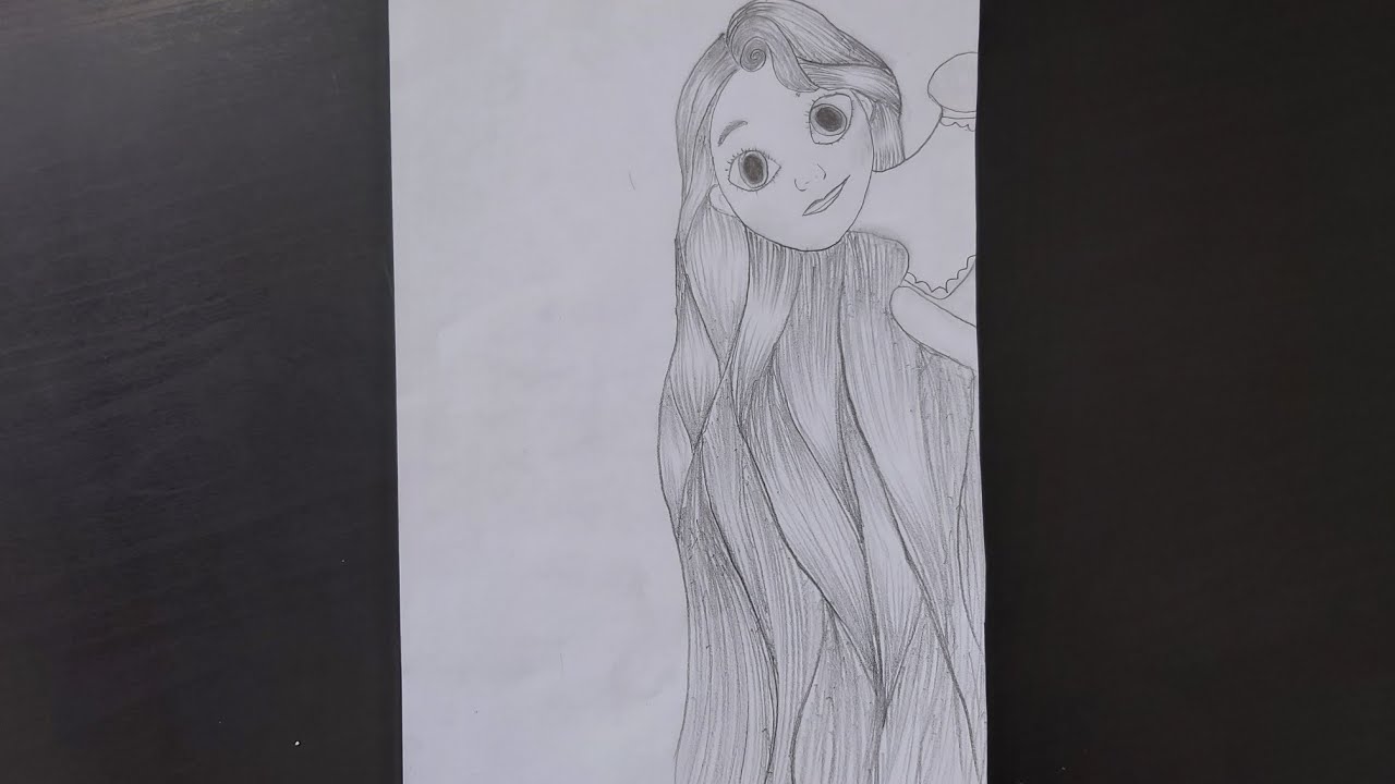 How to draw rupanzel | rapunzel drawing step by step from Tangled ...