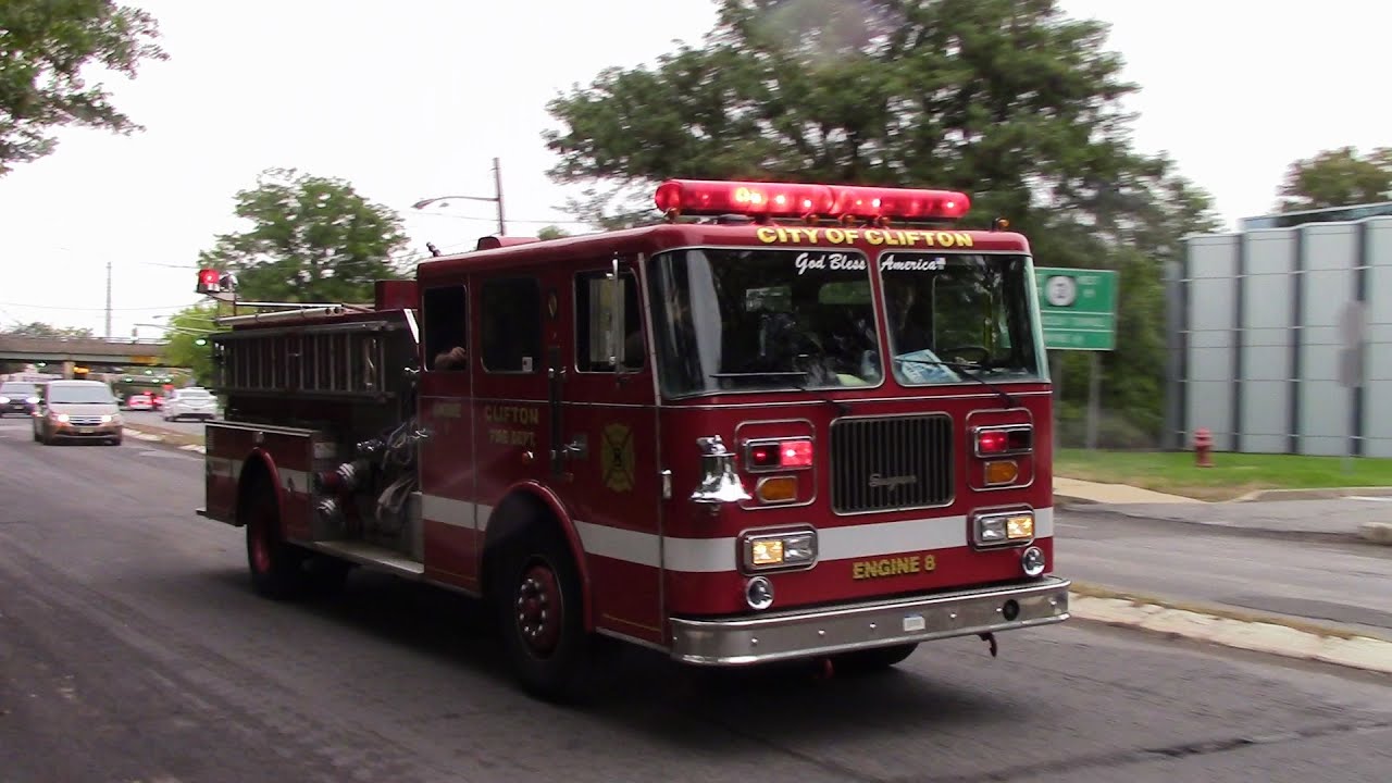 Clifton Fire Department SPARE Engine 8 Responding 10-03-15 - YouTube
