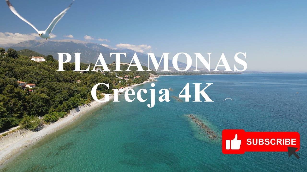 Platamonas Grecja z lotu ptaka 4K, Platamonas Greece from a bird's eye ...